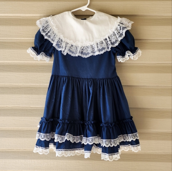 Vintage | Dresses | Vintage Lidl Dollys Girl Ruffle Lace Party Dress ...